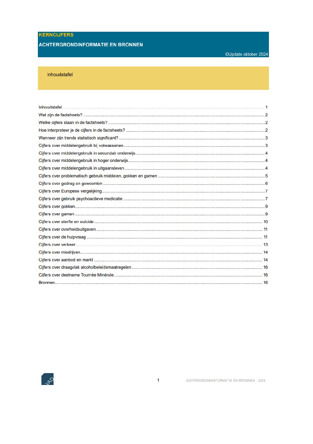 Achtergrondinformatie bij de factsheets | VAD